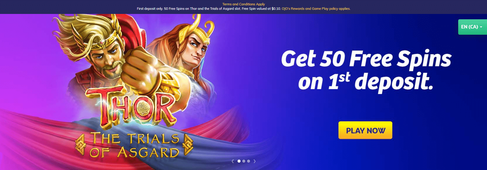 PlayOJO Casino » 50 Free Spins with No Play Through